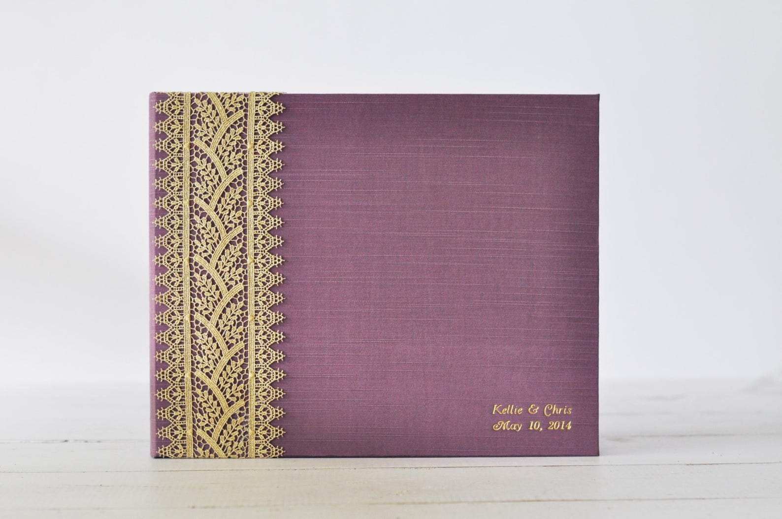 Royal Gold Lace Photo Book, Wedding Photo Album - Custom Book by Claire ...