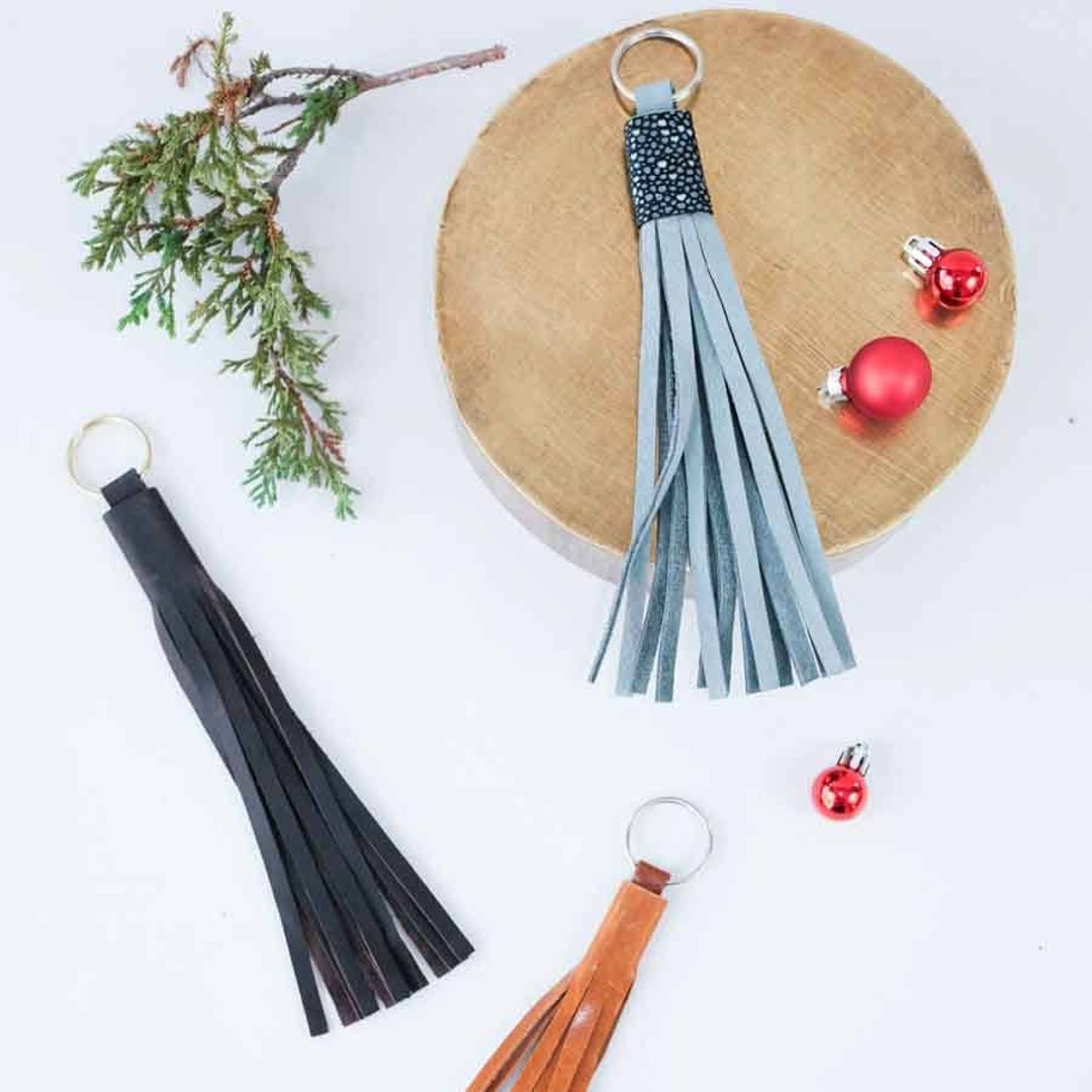 Leather Tassel Key Ring - by Clairemagnolia - Etsy