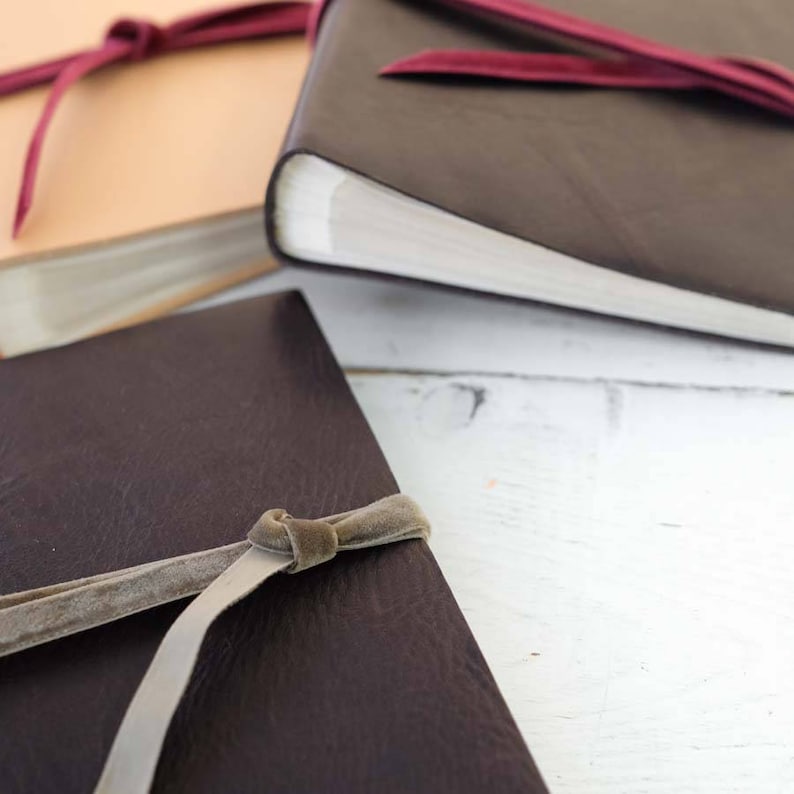 Leather & Velvet Tie Wrap Photo Album With Clear Sleeves for - Etsy