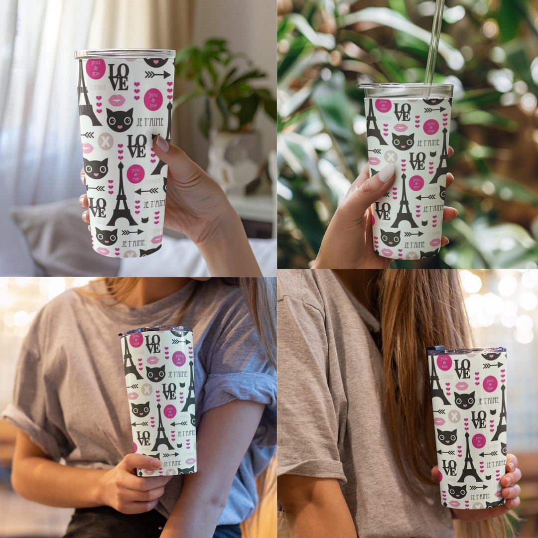 Tumbler-mockup 5.PNG Saliva Glass, Black Cat Love Eiffel Tower Png ...