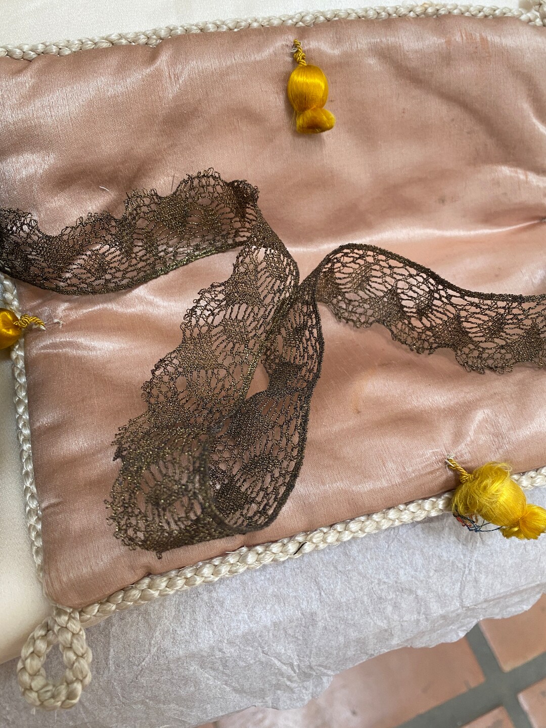 20 Inches Left of This French Antique Gold Metal Lacey Trim - Etsy