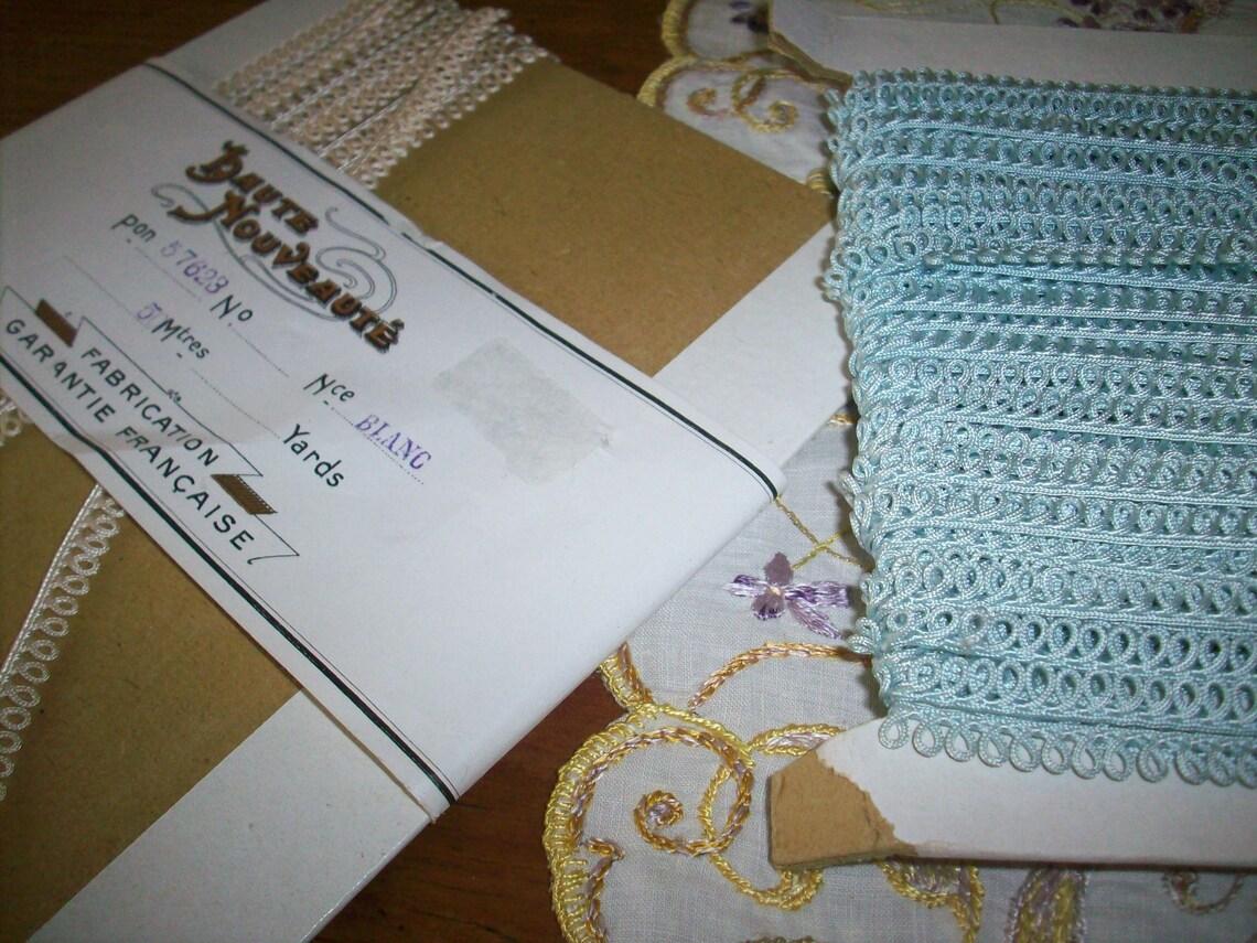 Authentic Vintage Guimpe Type Doll Size Trim in French Bleu(blue) or ...