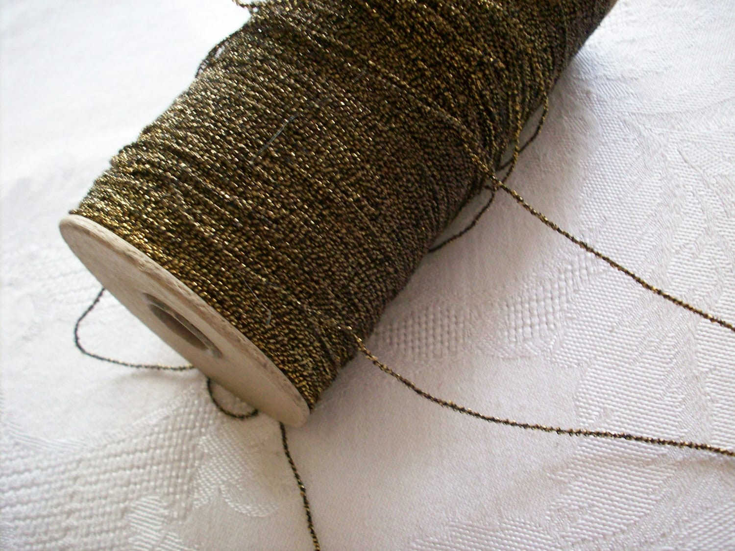 5 yds. of antique dark gold tiny cord french 1920s | Etsy
