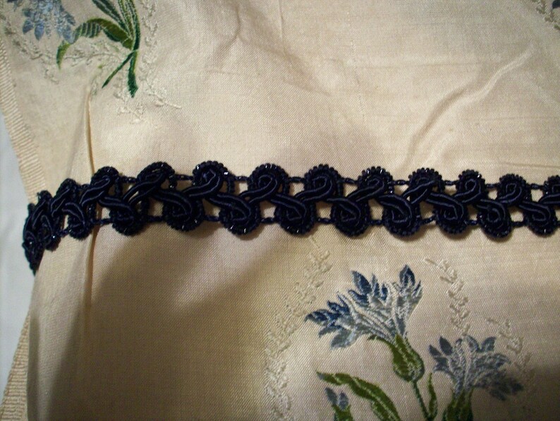 1 Yd. of Lovely Midnite Blue French Guimpe Trim With Sparkle - Etsy
