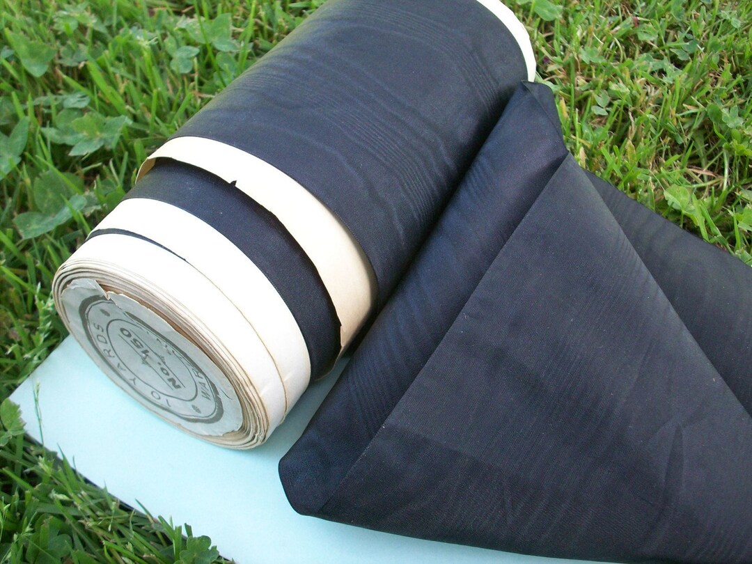 36" Black Silk Antique French Moire Taffeta 5" Width - Etsy