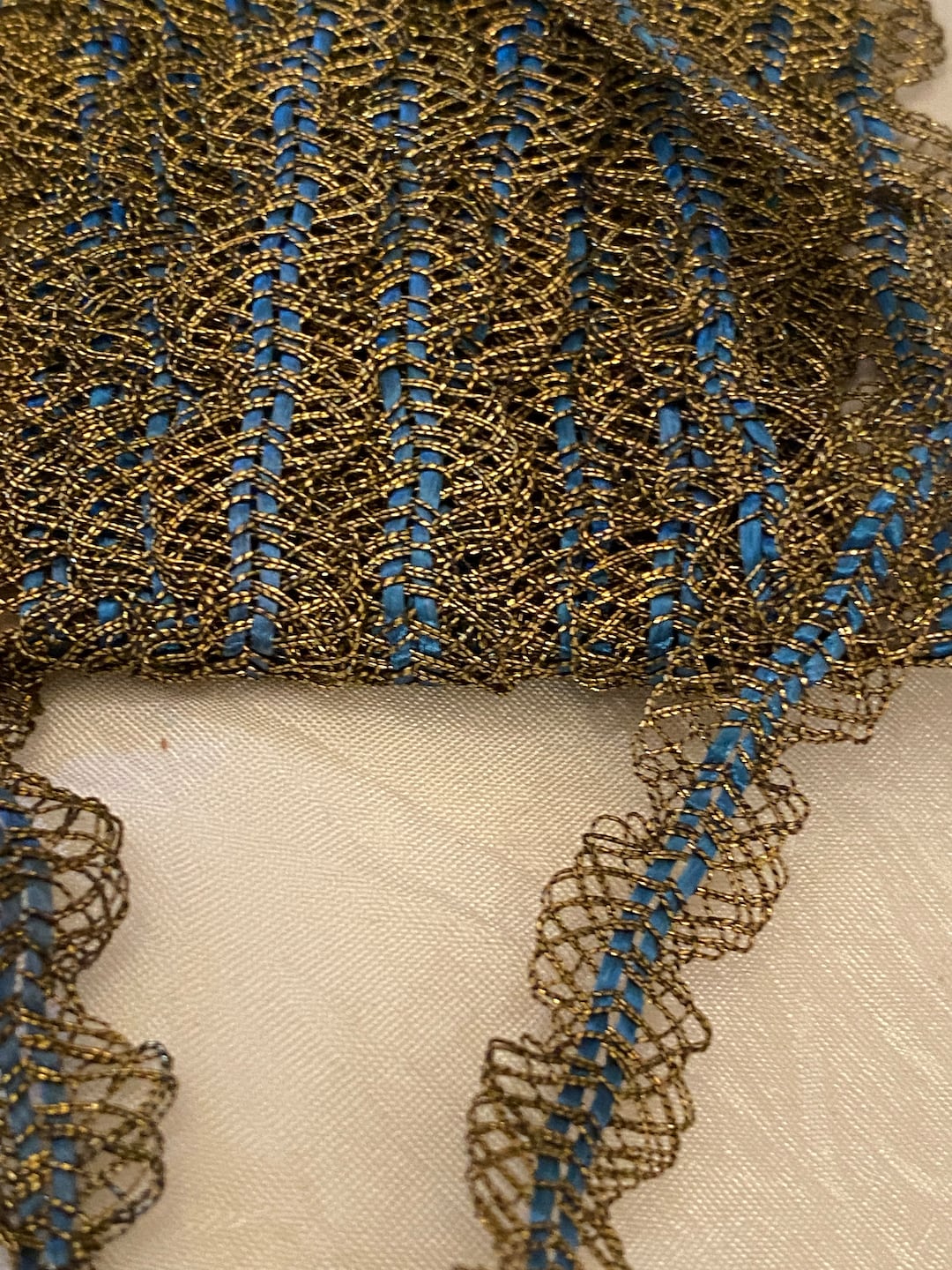 Antique Gold Metal Lacey Trim Fabulous French Great Design With Deep ...