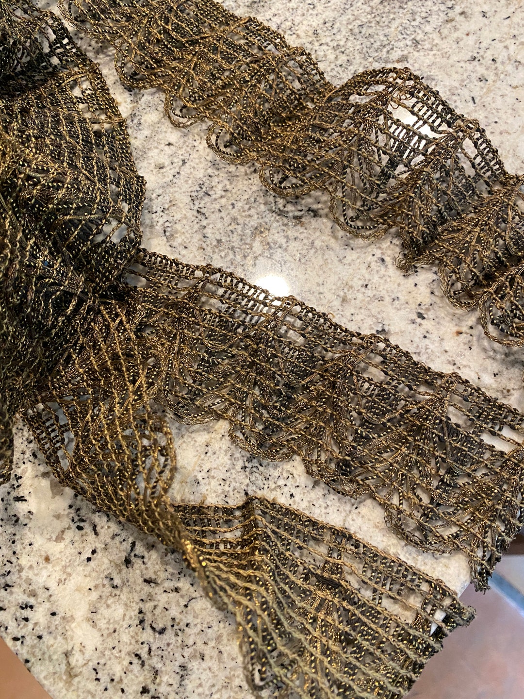 French Antique Gold Bronze Metal Lacey Trim - Etsy