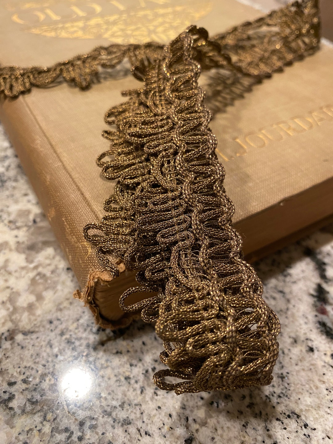 Antique French Gold Metal Trim Real Metal - Etsy