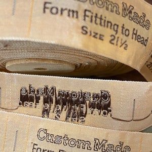 Custom Made Hat Antique Labels Silk in Two Sizes 21 1/2 and 22 1/2 - Etsy