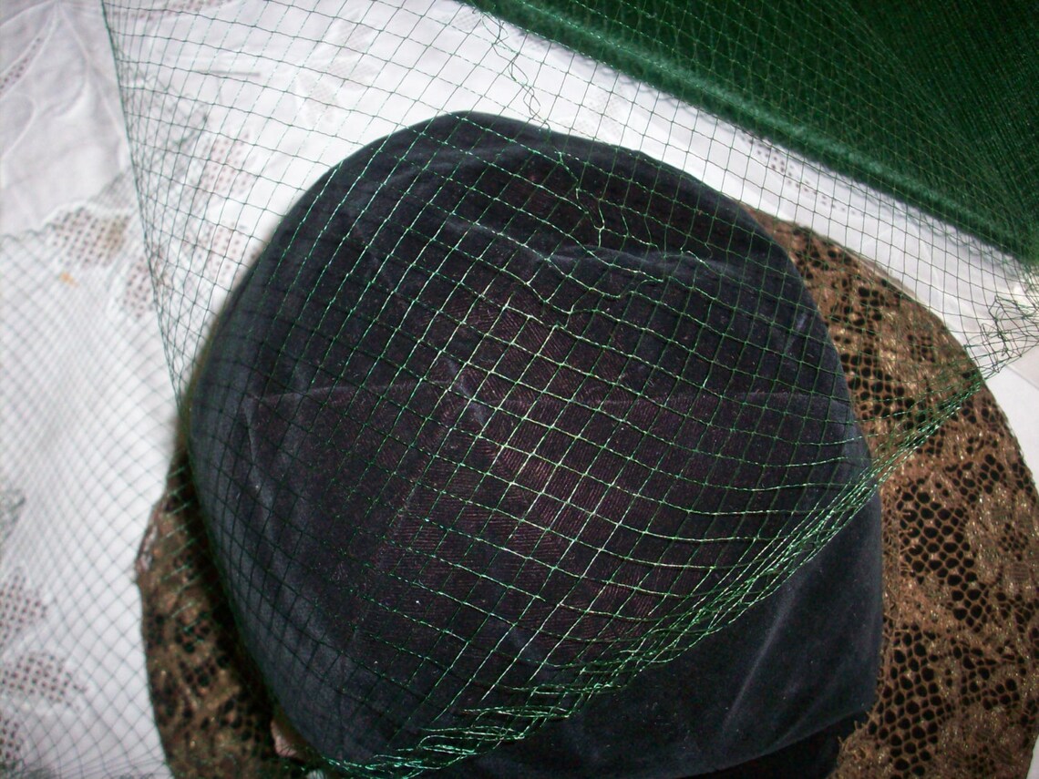 Antique French Silk Hat Veiling in Evergreen - Etsy