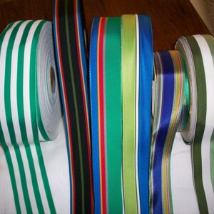 Vintage Millinery Ribbon in a White and Lime, and Royal Stripe - Etsy