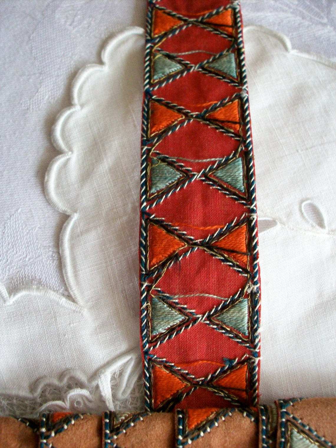 1 Yard of a Hand Loom Embroidery Deco Period | Etsy