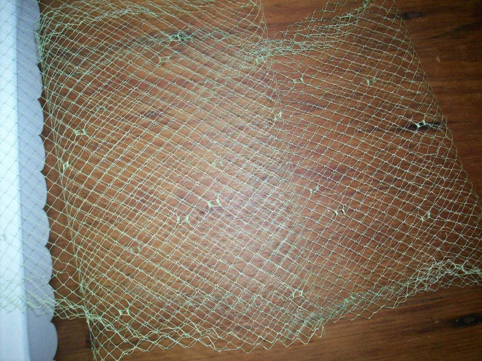 Antique French Silk Hat Veiling in Minted Apple With Design | Etsy