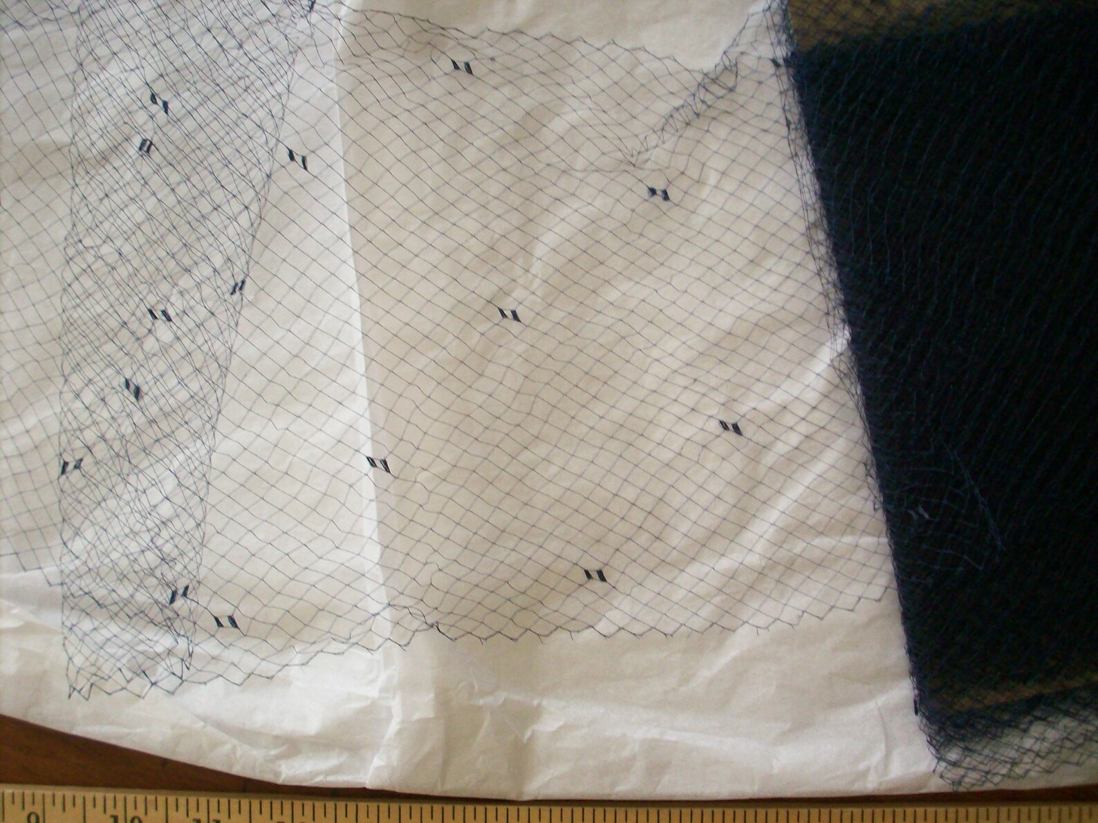 Antique French Silk Hat Veiling in Navy With Nice Design - Etsy