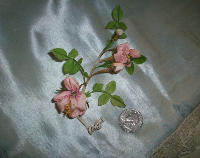 Early Ribbonwork Roses in Pink Silk - Etsy