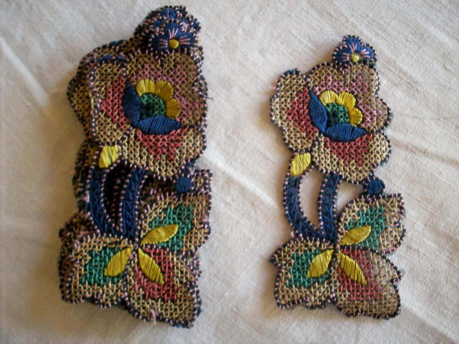 French Art Deco Antique Applique With Embroidery - Etsy