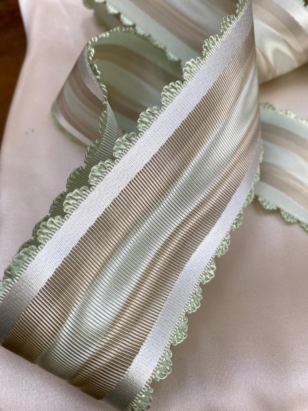 French Vintage Moire Faille Satin Picot Ribbon Rayon - Etsy