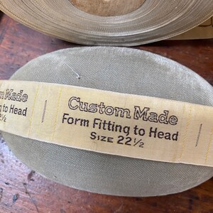 Custom Made Hat Antique Labels Silk in Two Sizes 21 1/2 and 22 1/2 - Etsy