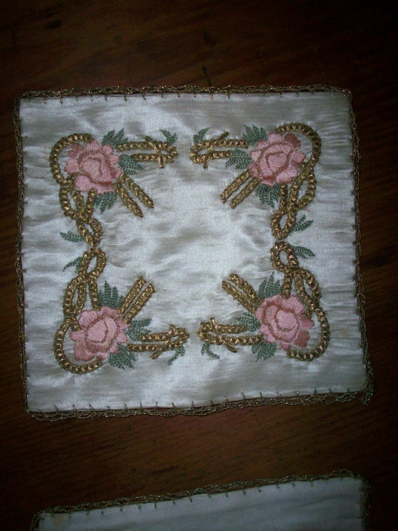 Metal Embroidery Pink and Gold Doily for Your Table or to | Etsy