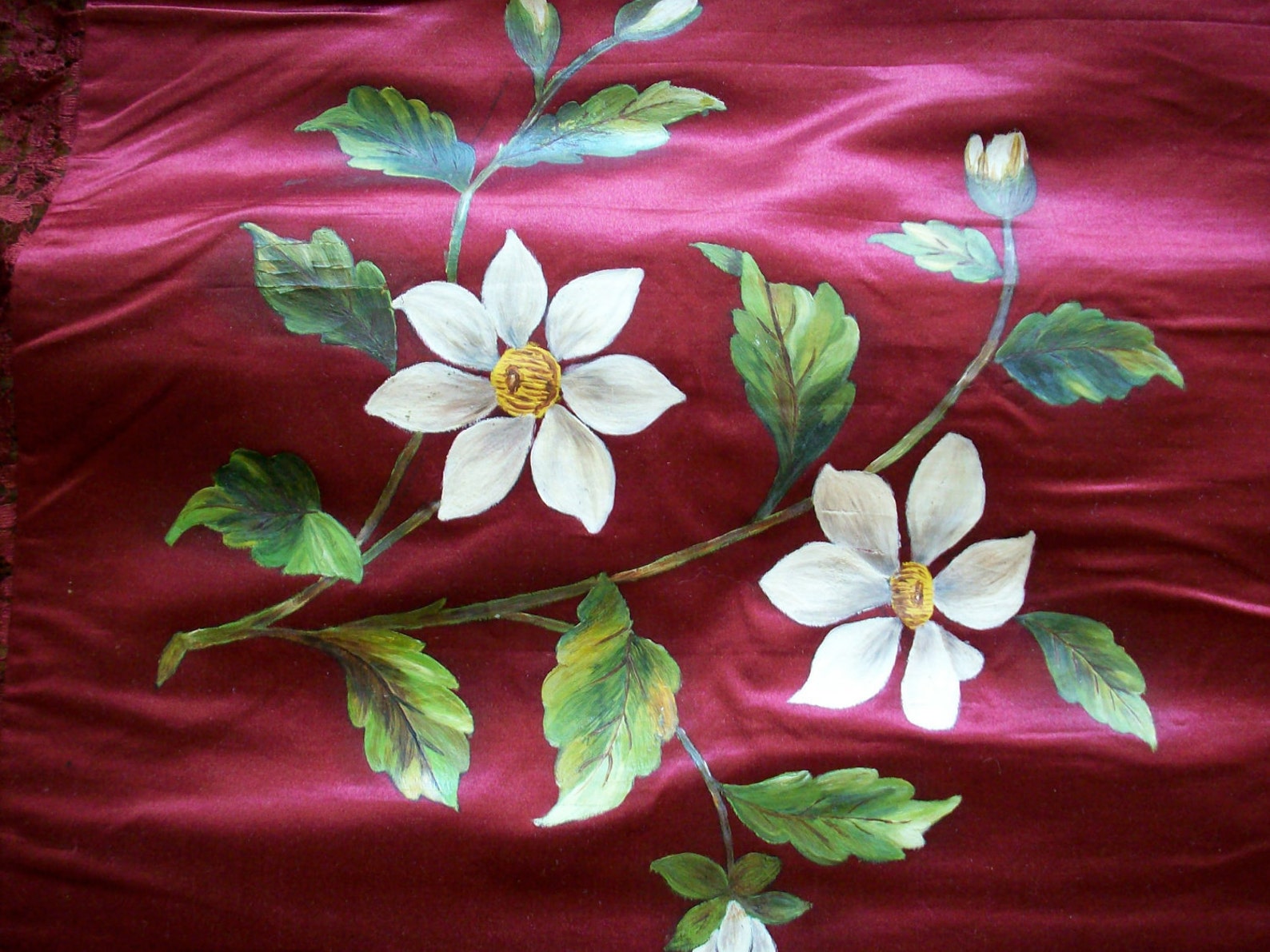 Antigua seda francesa pintada a mano 1800s en el color del - Etsy España