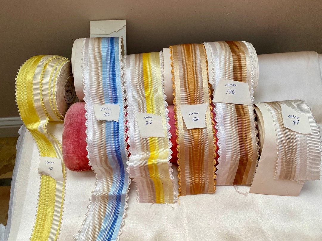 French Vintage Moire Faille Satin Picot Ribbon Rayon - Etsy