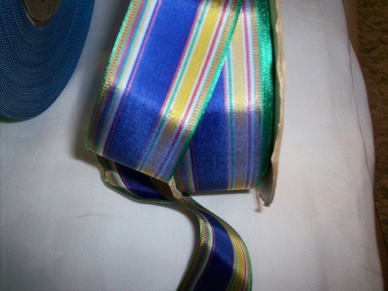 2 Yds.of Vintage Millinery Ribbon in Beautiful Colors Stripe More - Etsy