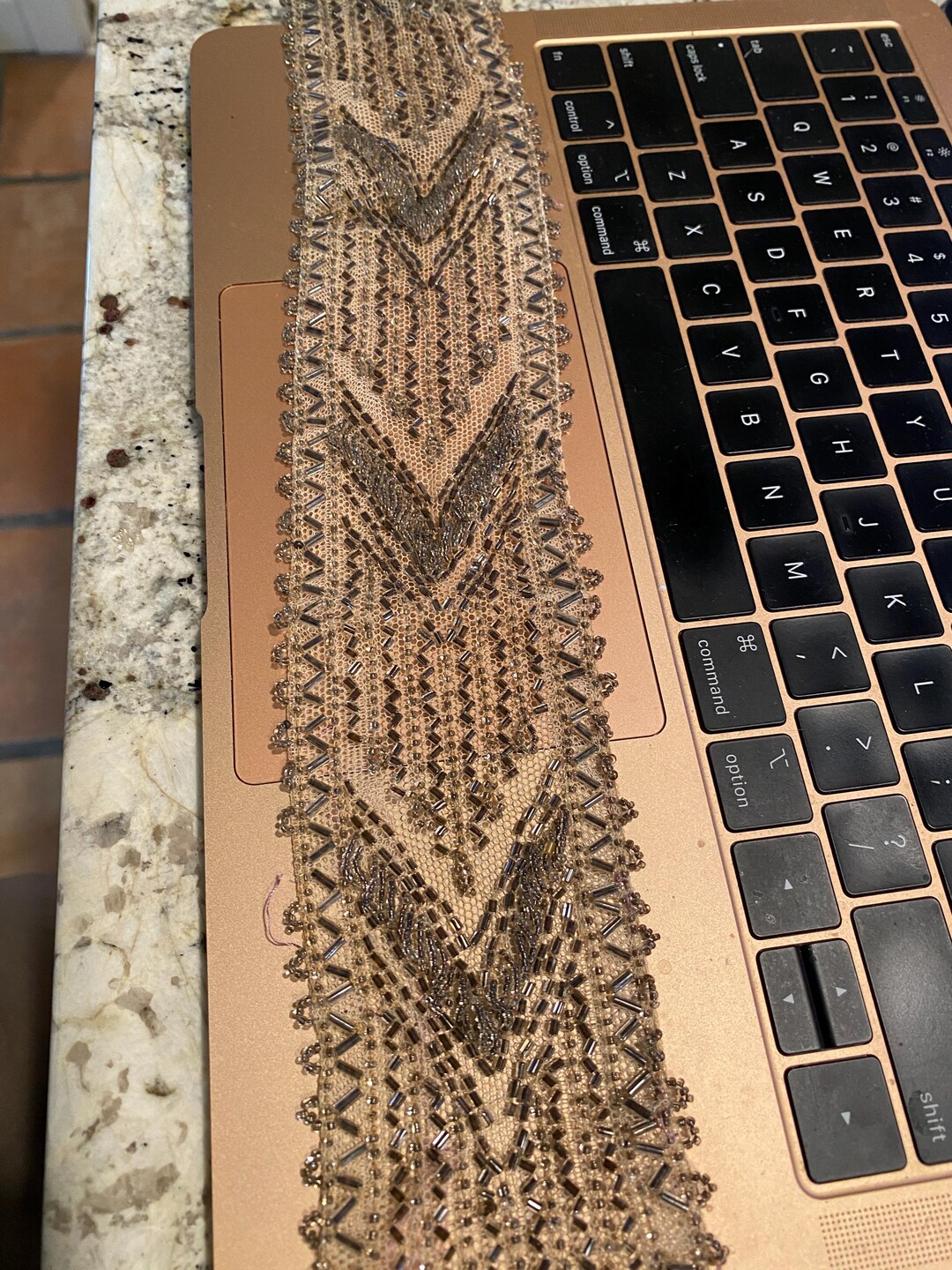 Antique Beaded Deco Silk Net Trim - Etsy
