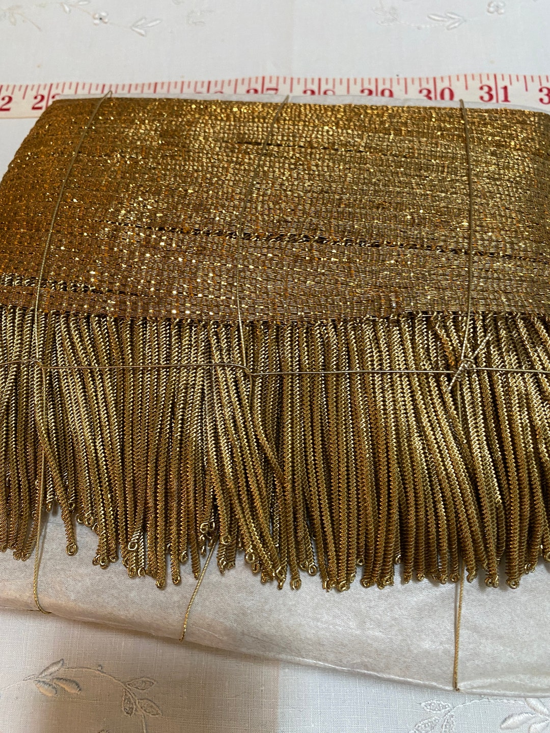 By the Foot Antique French Gold Bullion Metal Fringe 3" Wide - Etsy