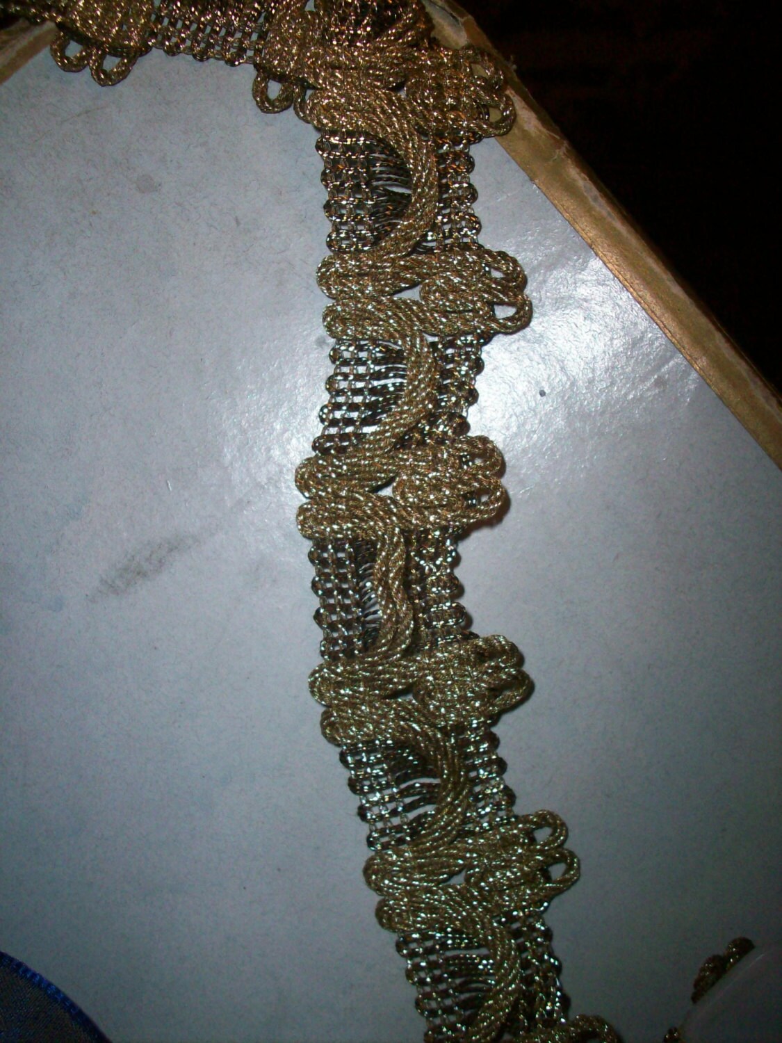 Antique French Metal Trim Authentic Rope Type Design | Etsy