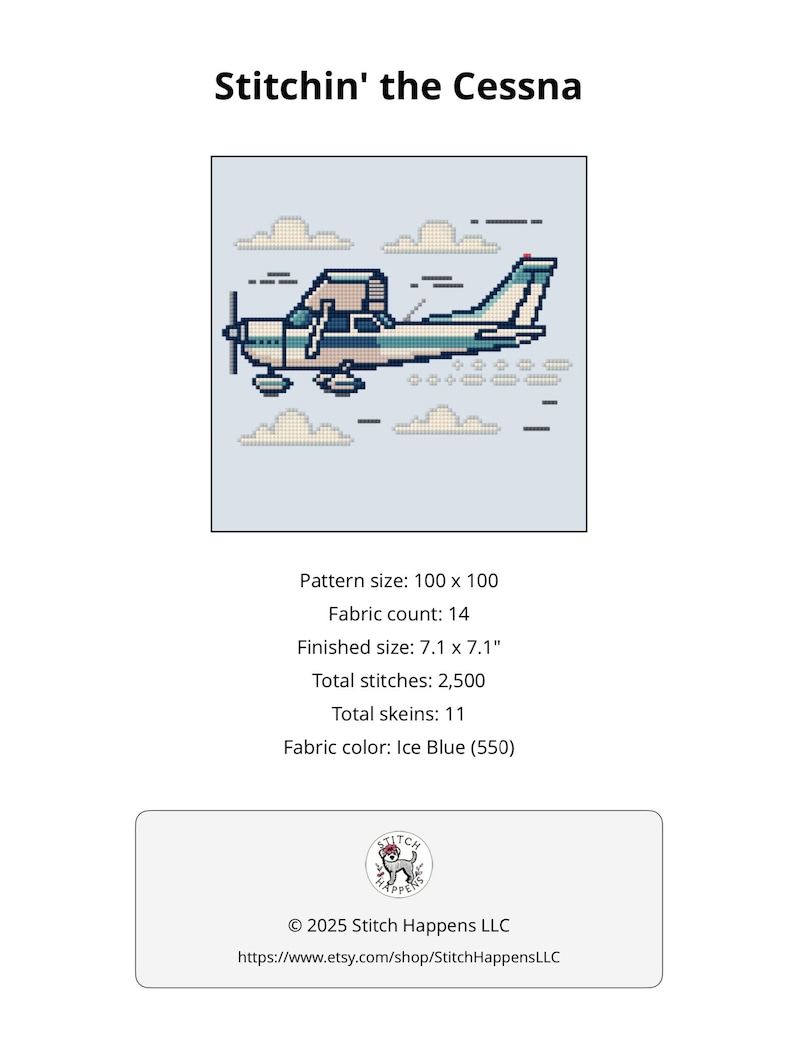 Cessna Cross-stitch Pattern: Aviation Airplane Design (PDF) - Etsy