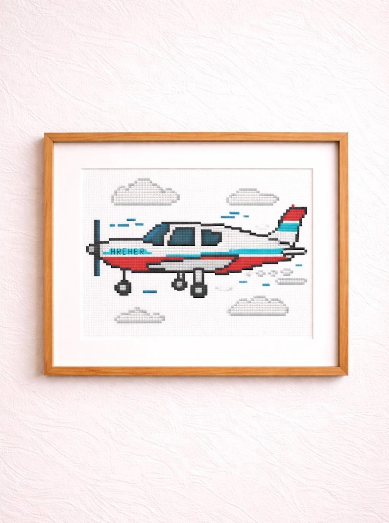 Piper Archer Cross-stitch Pattern: Aviation Airplane Design (PDF) - Etsy