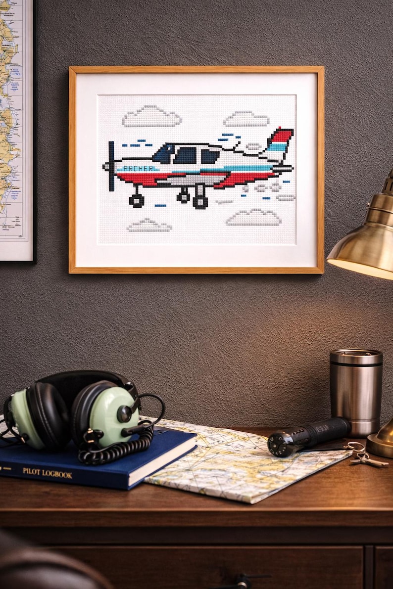 Piper Archer Cross-stitch Pattern: Aviation Airplane Design (PDF) - Etsy