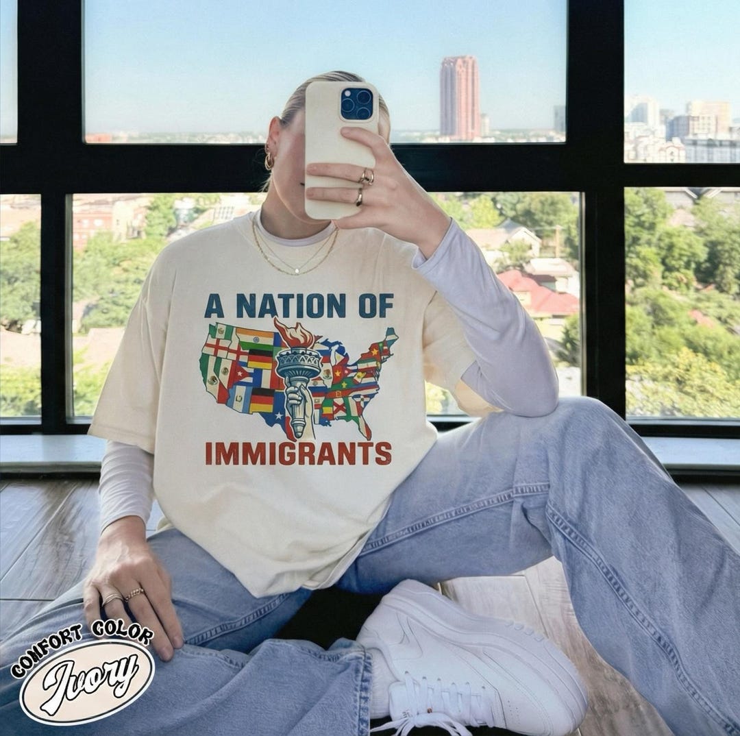 A Nation of Immigrants Comfort Colors Shirt, Anti ICE Immigration Tee ...