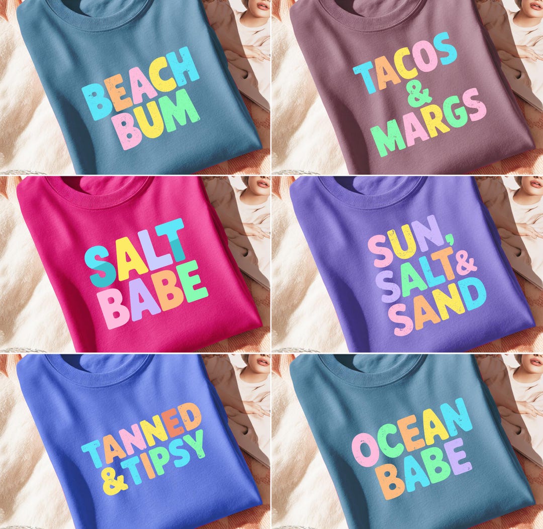 Beach Summer Shirt Designs Svg Bundle, Neon Trendy Summer Shirt Design, Summer Beach Shirt ...