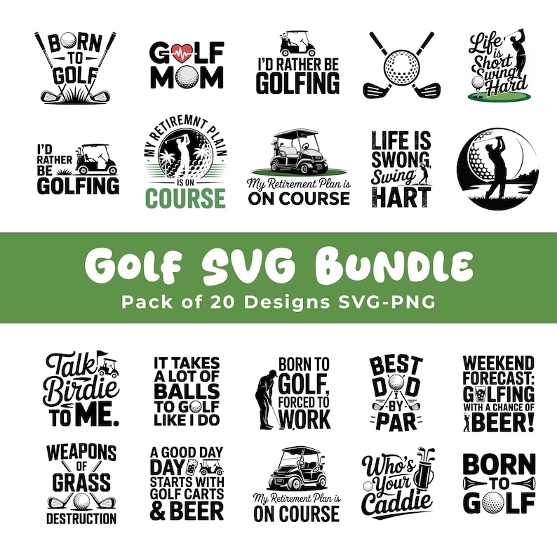 Golf Svg Bundle, Golf Monogram Svg, Golf Club Png, Split Monogram Png ...