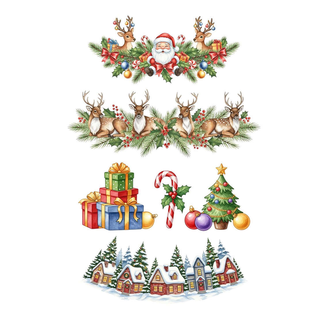 Christmas Garland Borders Clipart PNG, Christmas Border Png, Winter ...