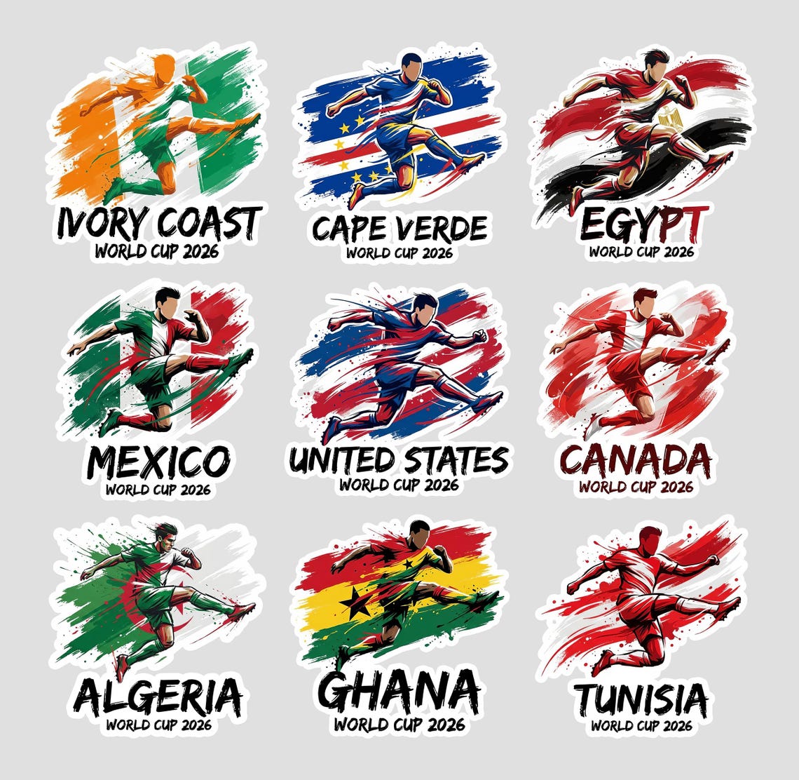 World Cup 2026 Countries PNG Bundle, International Soccer Country ...