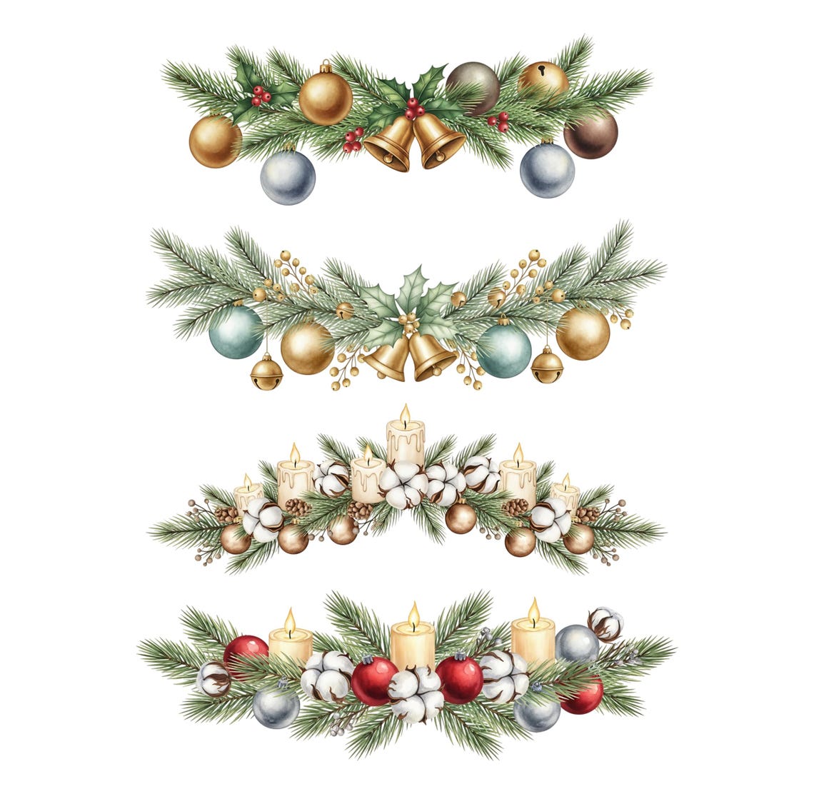 Christmas Garland Borders Clipart PNG, Christmas Border Png, Winter ...