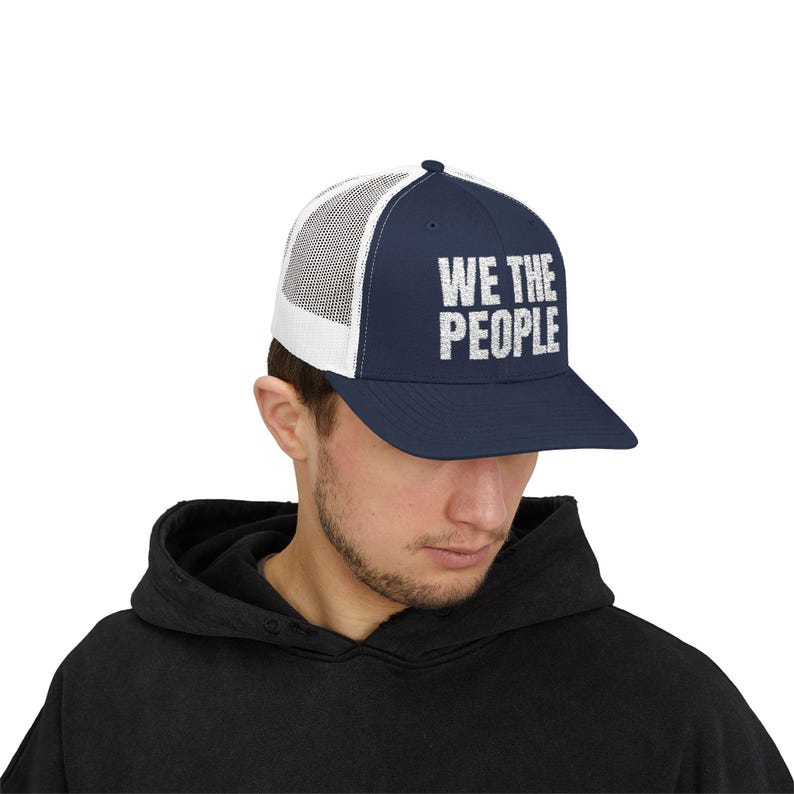 WE the PEOPLE Political Snapback Cap, Justified Left Democracy, Blue ...