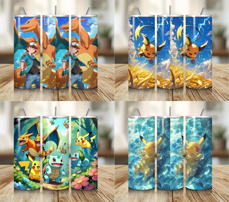 120+ Pokémon Tumbler Wrap Bundle, Cartoon Tumbler Wrap, Pokemon Tumbler ...