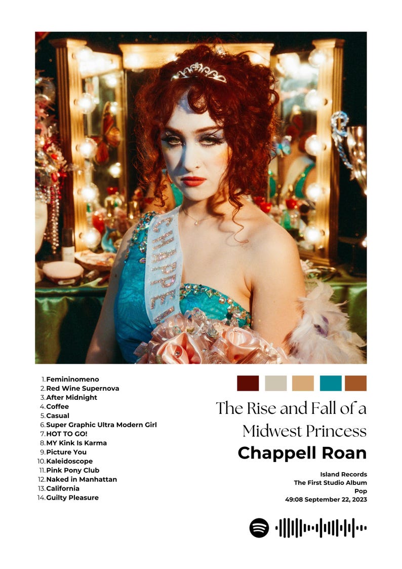 Chappell Roan 2023 Album Cover Poster Pop Prints the Rise and Fall of a Midwest Princess Album ...
