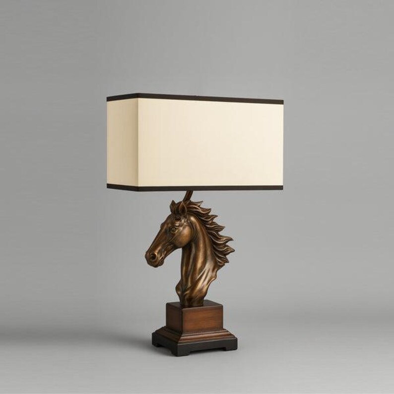 Noir Stallion | Black Resin Horse Head Lamp | Modern Sculptural ...
