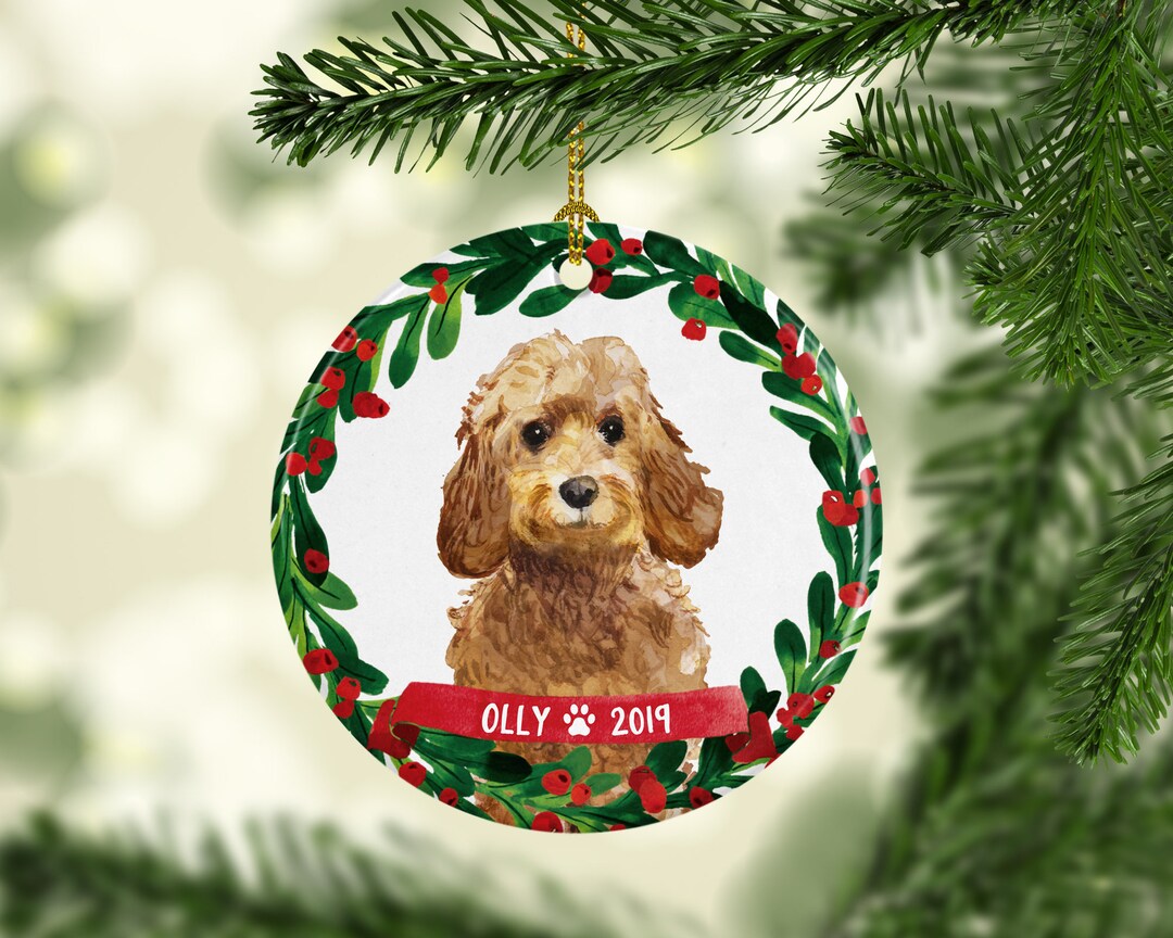 Gold Cockapoo Christmas Ornament for Dog Ornament Personalized 70011 - Etsy