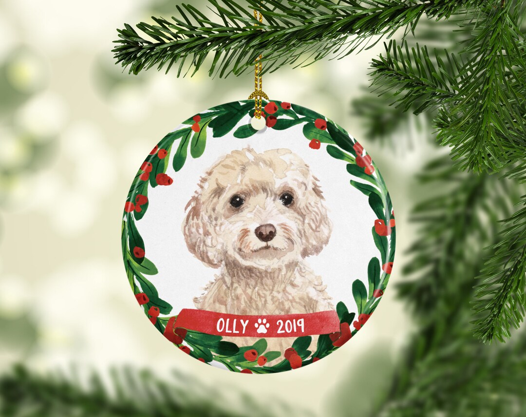 Personalized Cockapoo Christmas Ornament Champagne Cockapoo Ornament ...