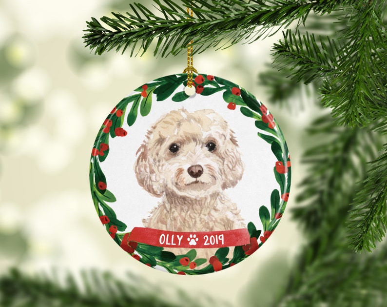 Personalized Cockapoo Christmas Ornament Champagne Cockapoo - Etsy UK