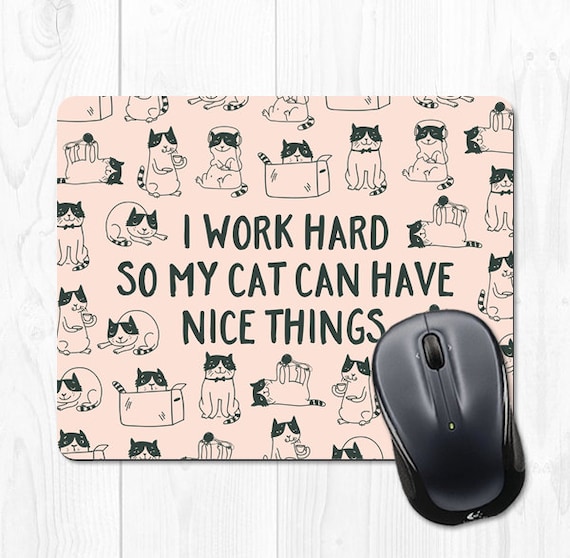 Cat Mouse Pad Mousepad Funny Coworker Gift Cat Lover Gift - Etsy