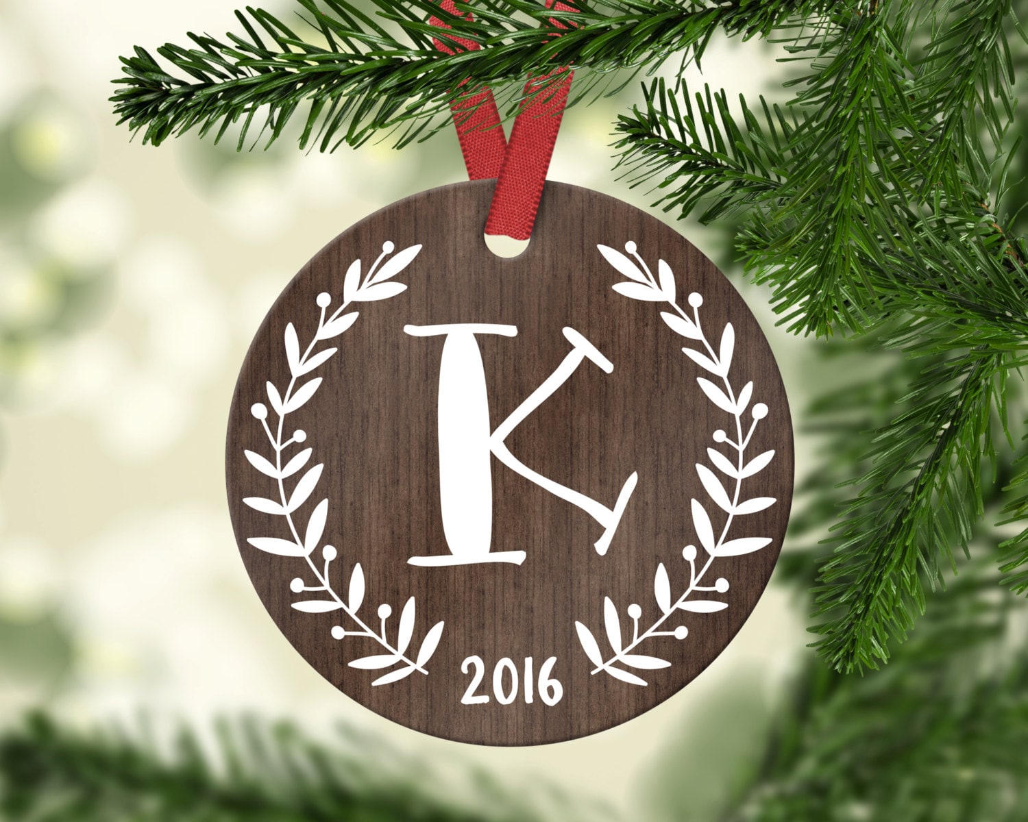 Monogram Ornament Monogram Christmas Ornament Employee Gift | Etsy