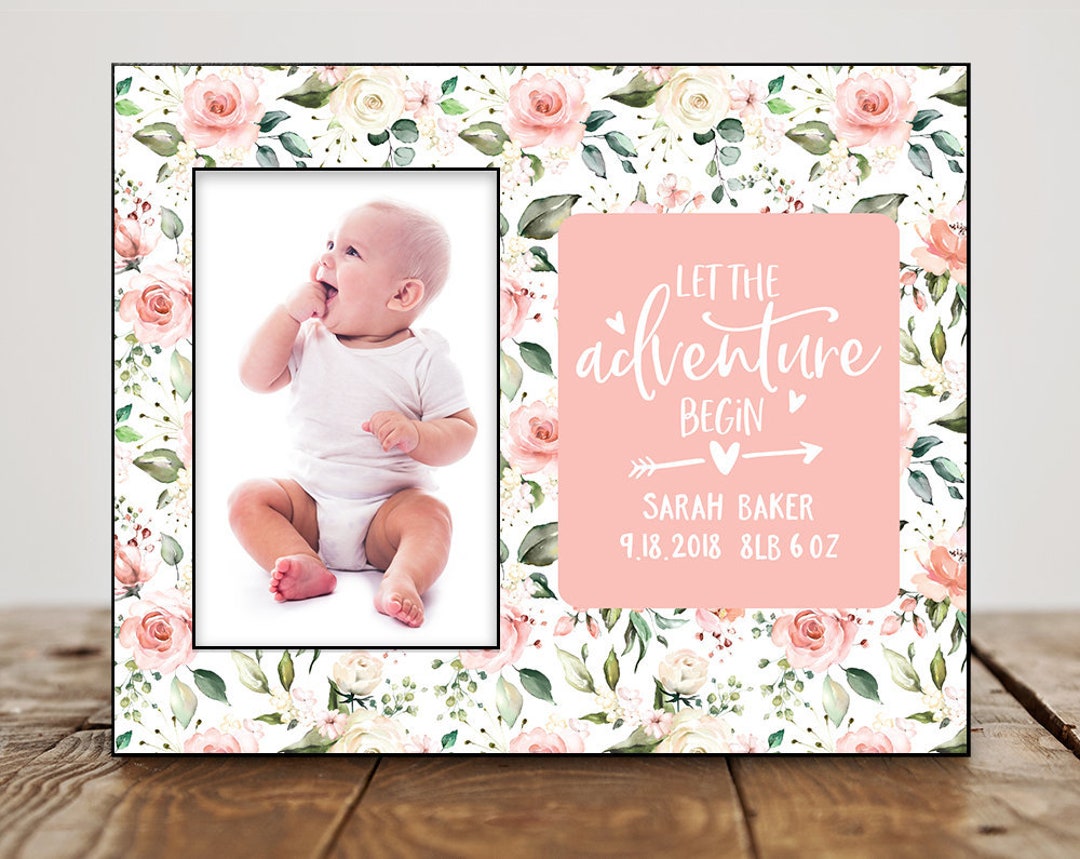New Baby Girl Gift Personalized Nursery Picture Frame New Baby Picture ...