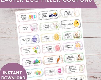 Easter Egg Coupons Printable | Easter Egg Tokens | Easter Egg Stuffers ...