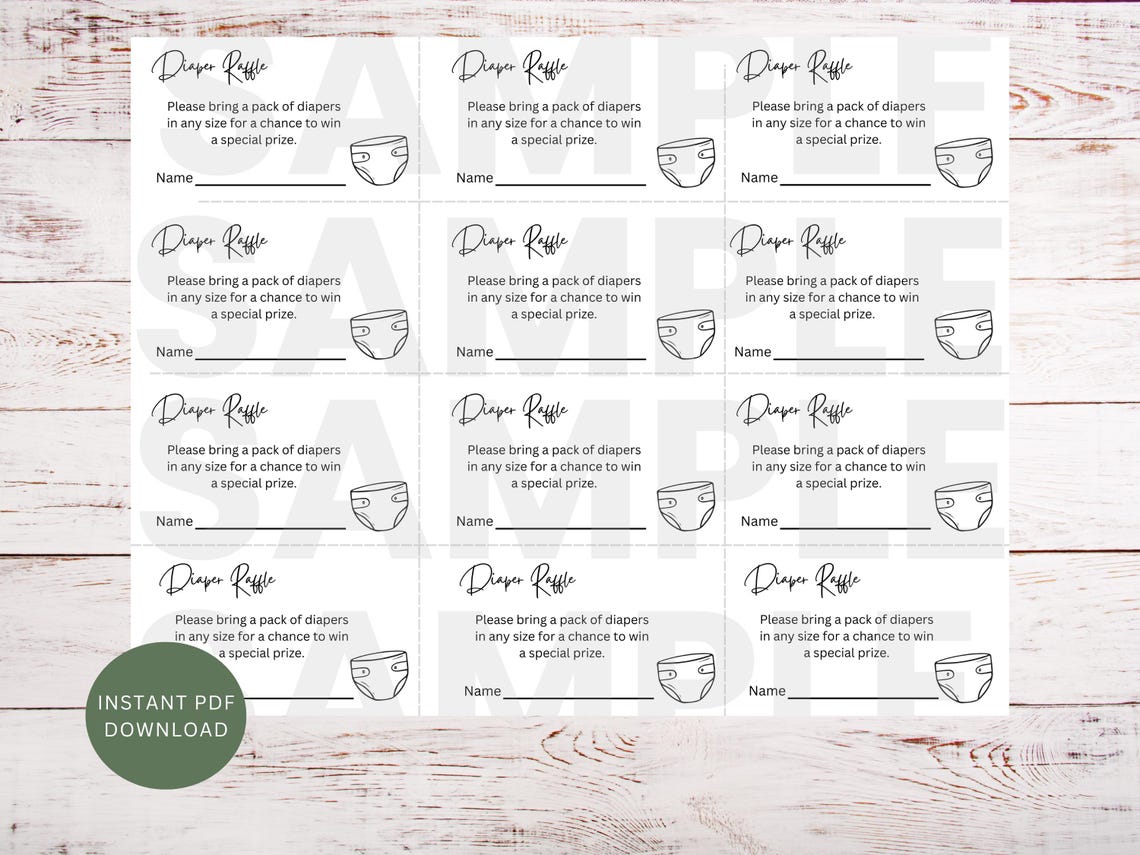 Printable Baby Shower Raffle & Book Request Cards - Instant Download ...
